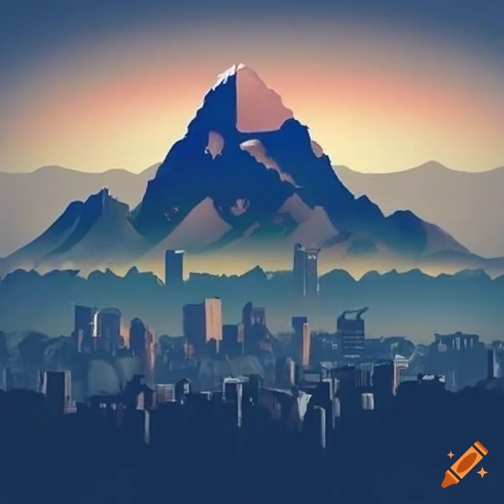 City surrounded by majestic mountains