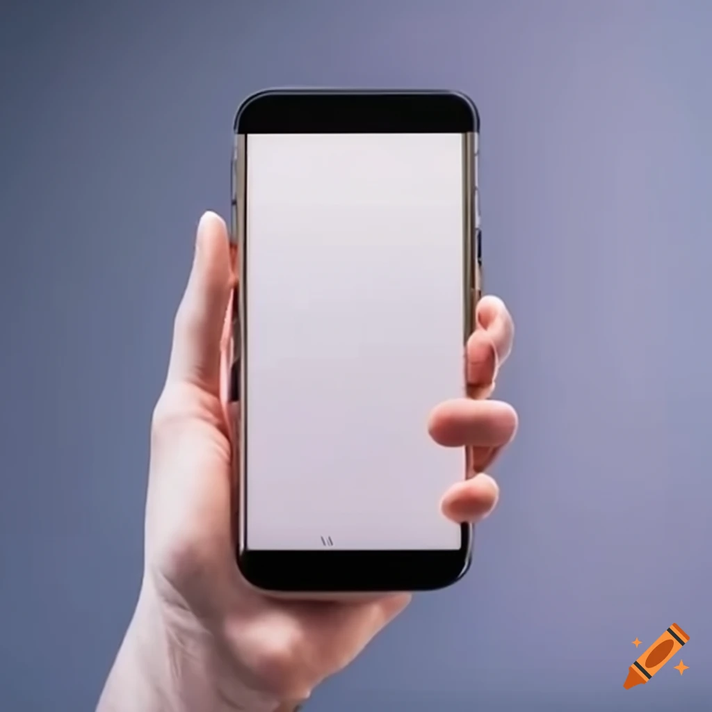 Hand holding a smartphone on Craiyon