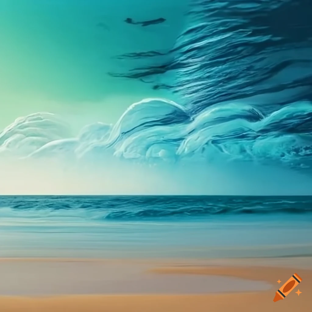 Beach and ocean scenery on Craiyon