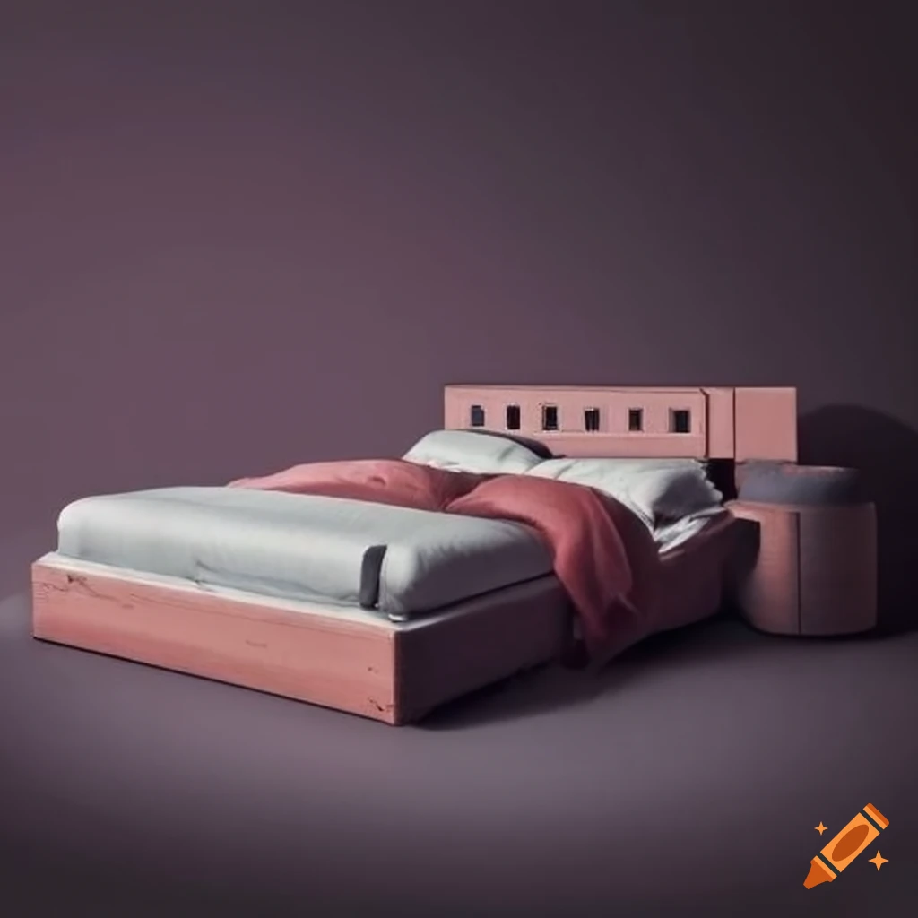 Modern bed with built-in electrical sockets on Craiyon