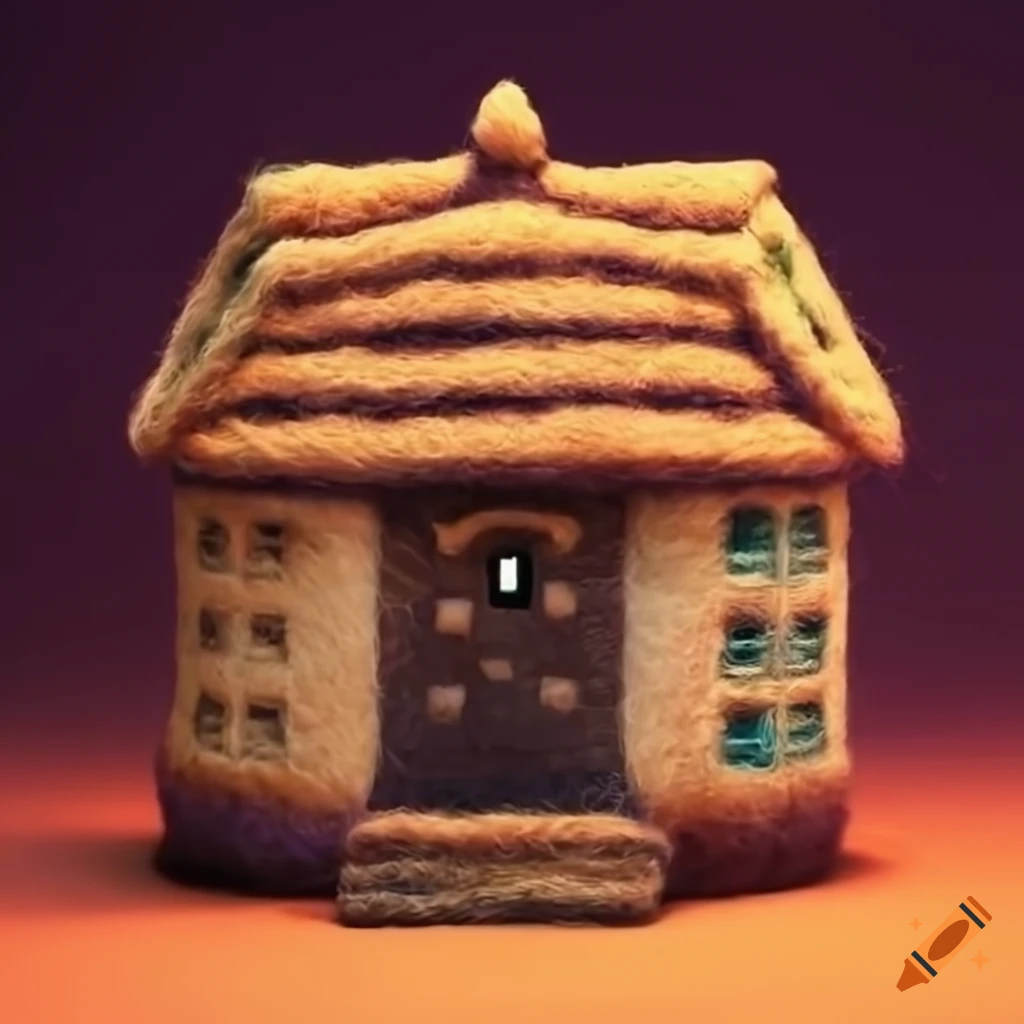 House wrapped in a wool sweater on Craiyon