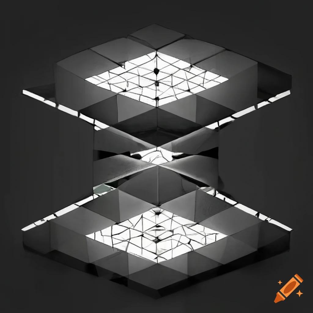 Abstract surrealistic illusions of black and white architecture