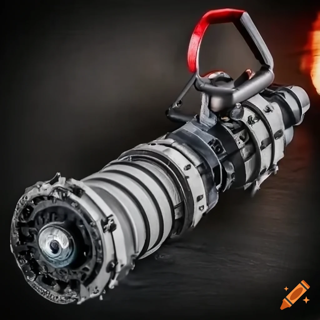 Image of a laser blasting minigun on Craiyon