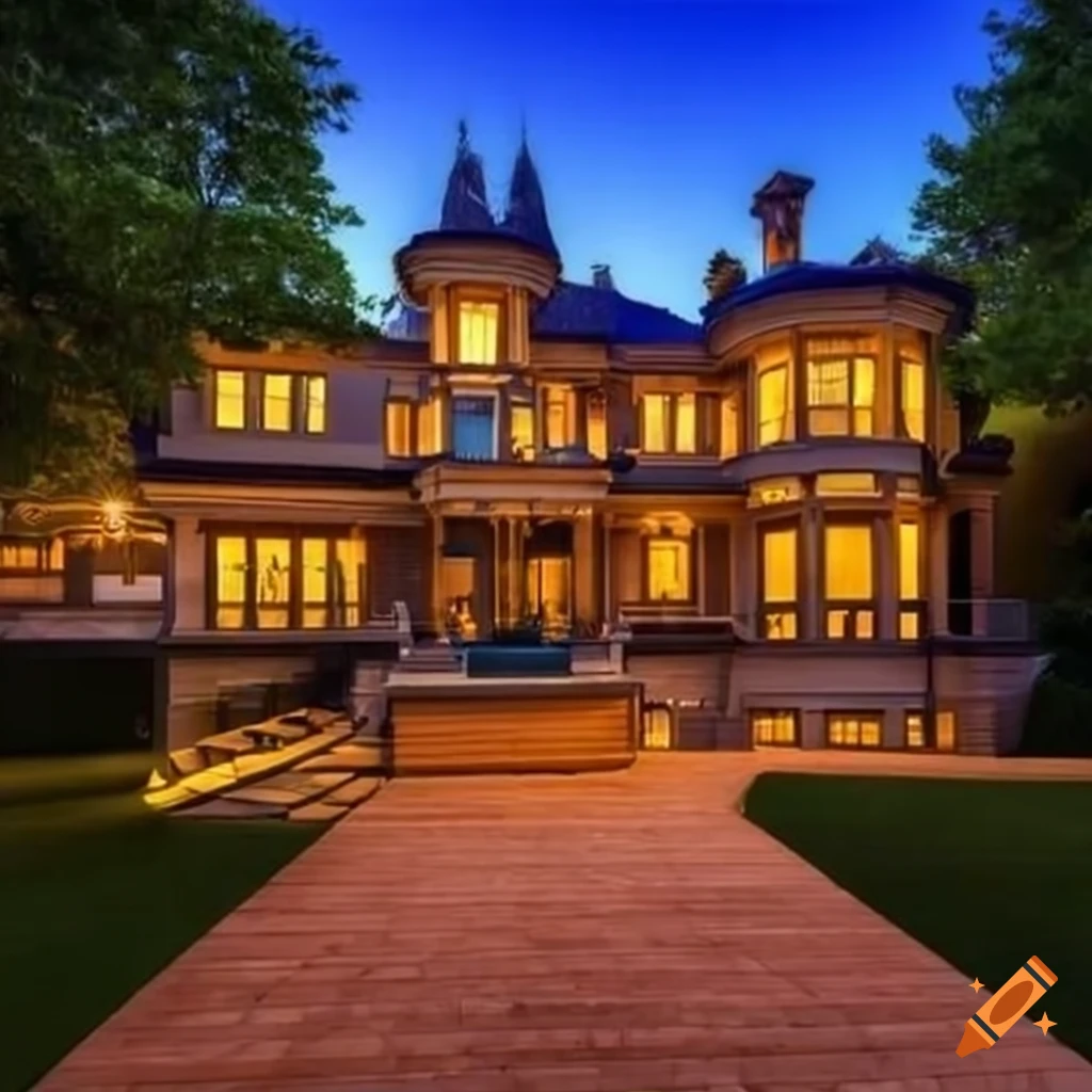 Image of an extravagant mini mansion on Craiyon