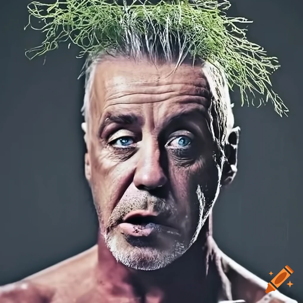 Till lindemann with a large snake under a night sky on Craiyon