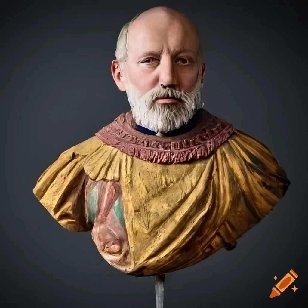 Wooden polychrome bust of frans timmermans