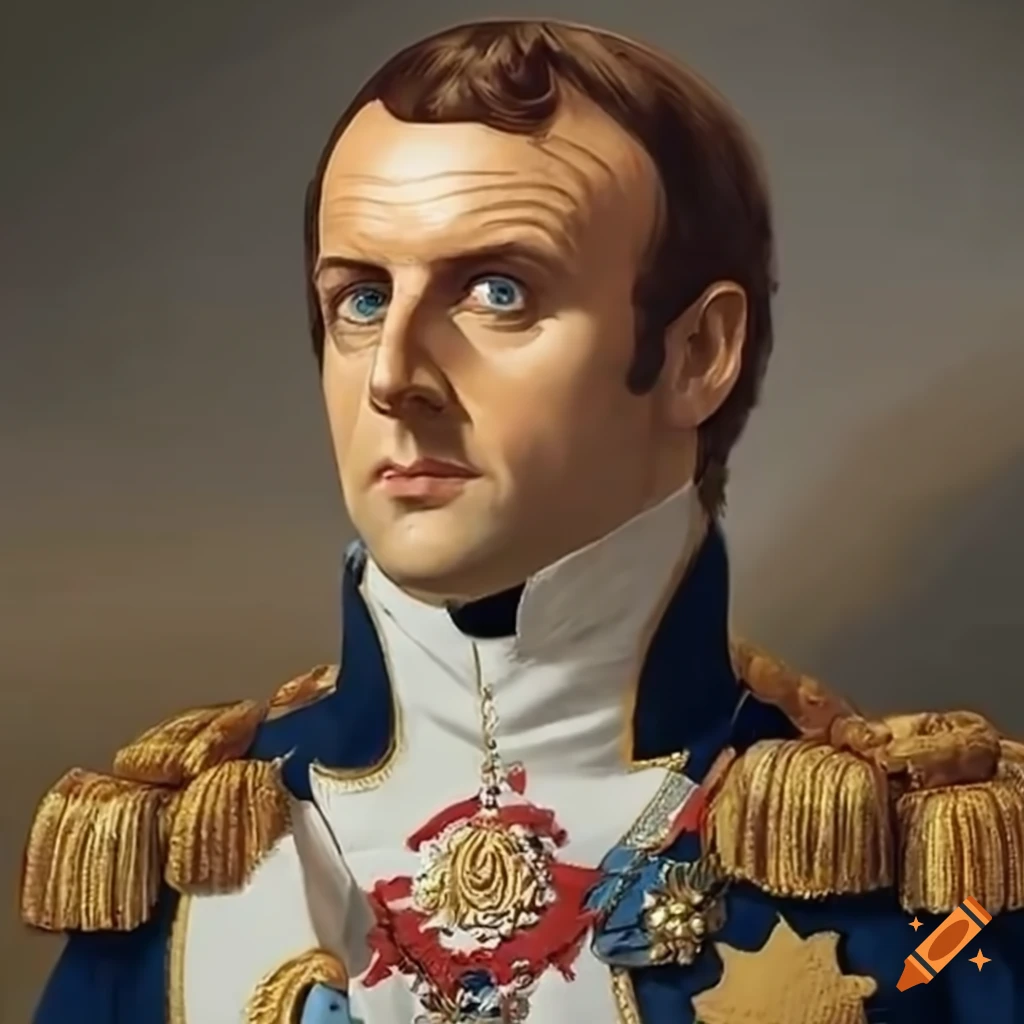 Emmanuel macron depicted as napoleon