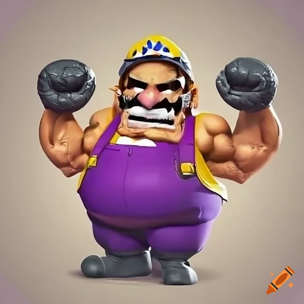 Wario bodybuilding on Craiyon
