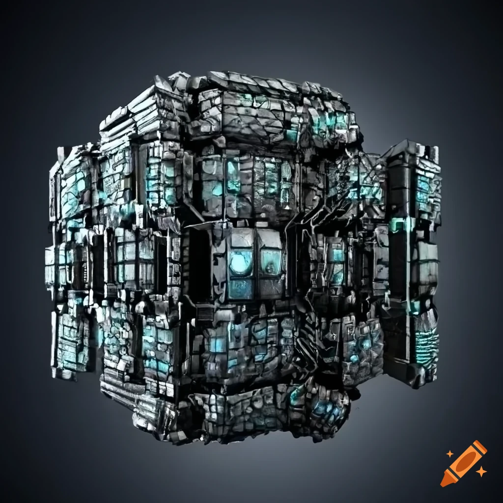 Borg cube with nacelles on Craiyon