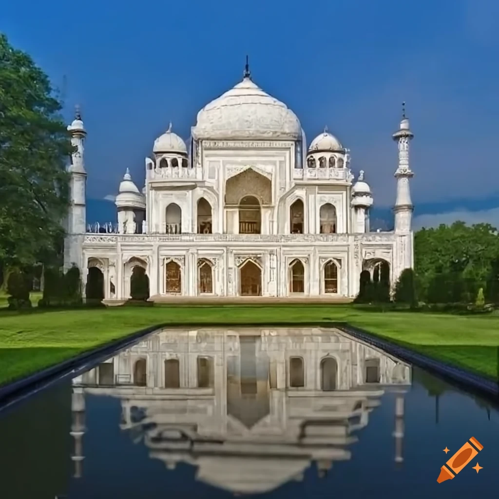 Frontal elevation of mughal mahal white house whitemarsh lynnewood ...