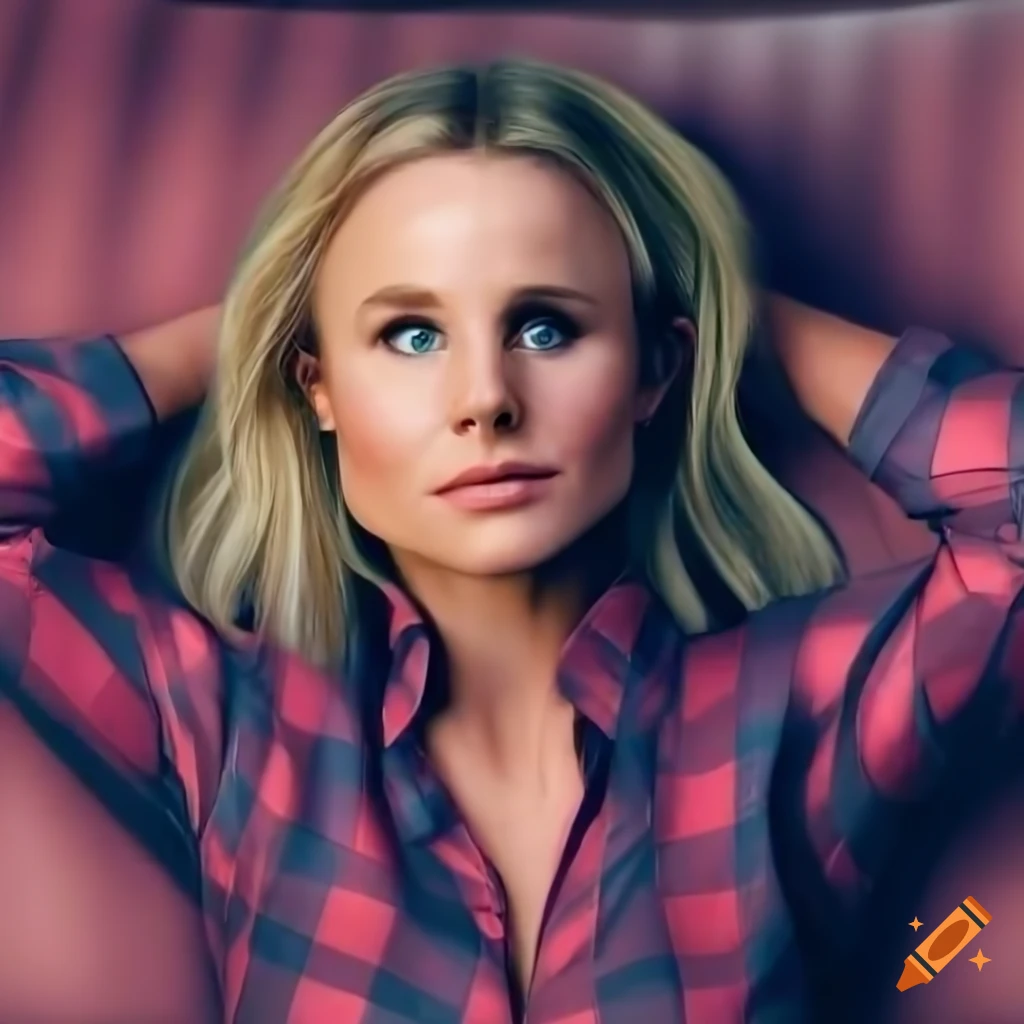 Portrait Of A Young Actress With Messy Hair And Plaid Shirt On Craiyon