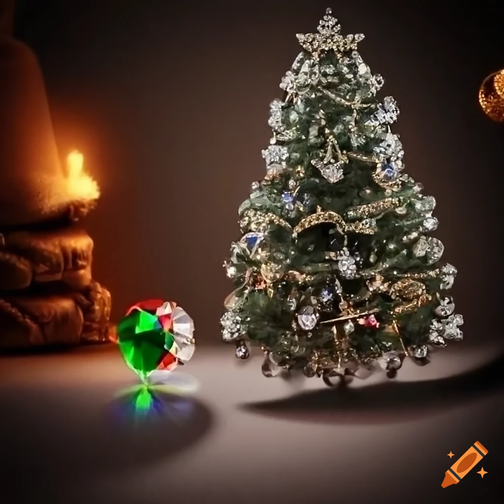 Steampunk christmas tree with gas pipe decorations on Craiyon