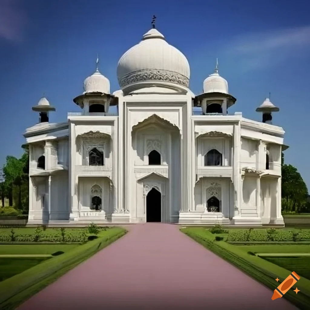 Front view of a mughal mahal style building