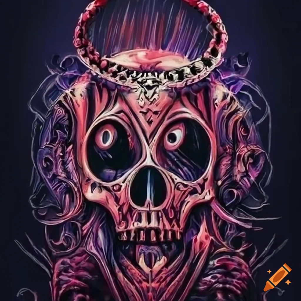 Logo with psychedelic heavy metal eye symbol