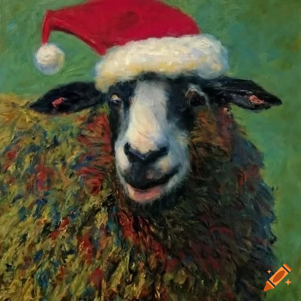 Colorful felted wool sheep with yarn stitching in watercolor on Craiyon