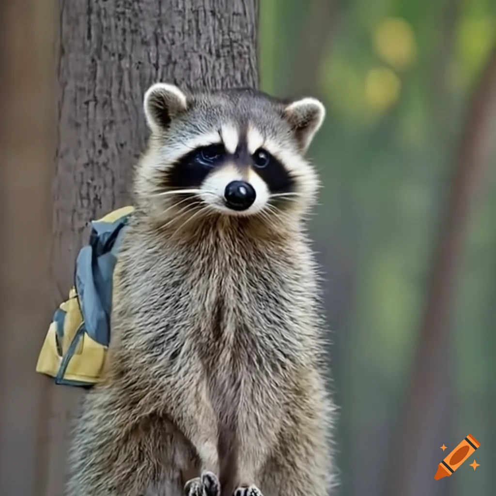 Raccoon logo with a dumpster on Craiyon