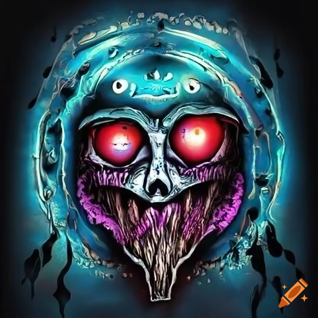 Logo with psychedelic heavy metal eye symbol on Craiyon