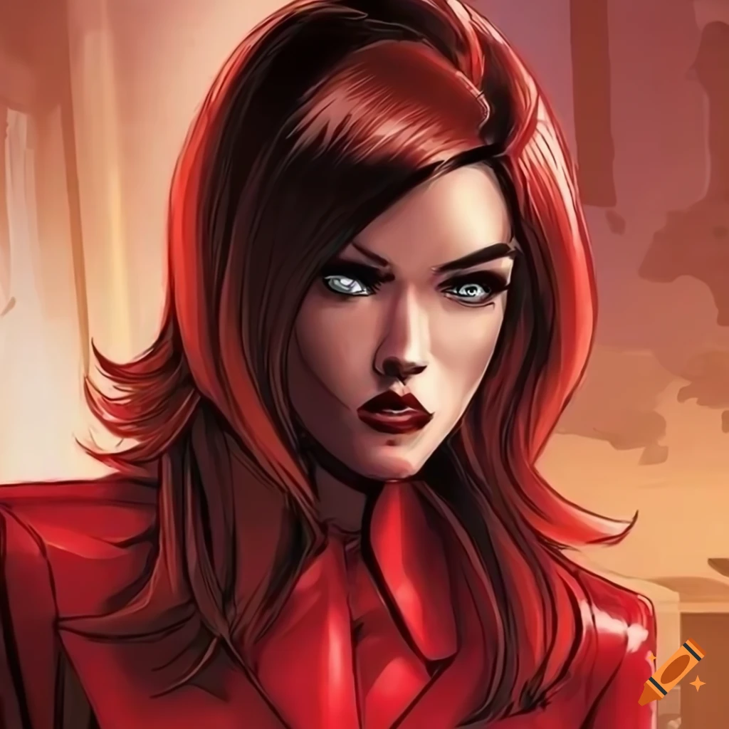 Female comic character in rage pose wearing detective coat on Craiyon