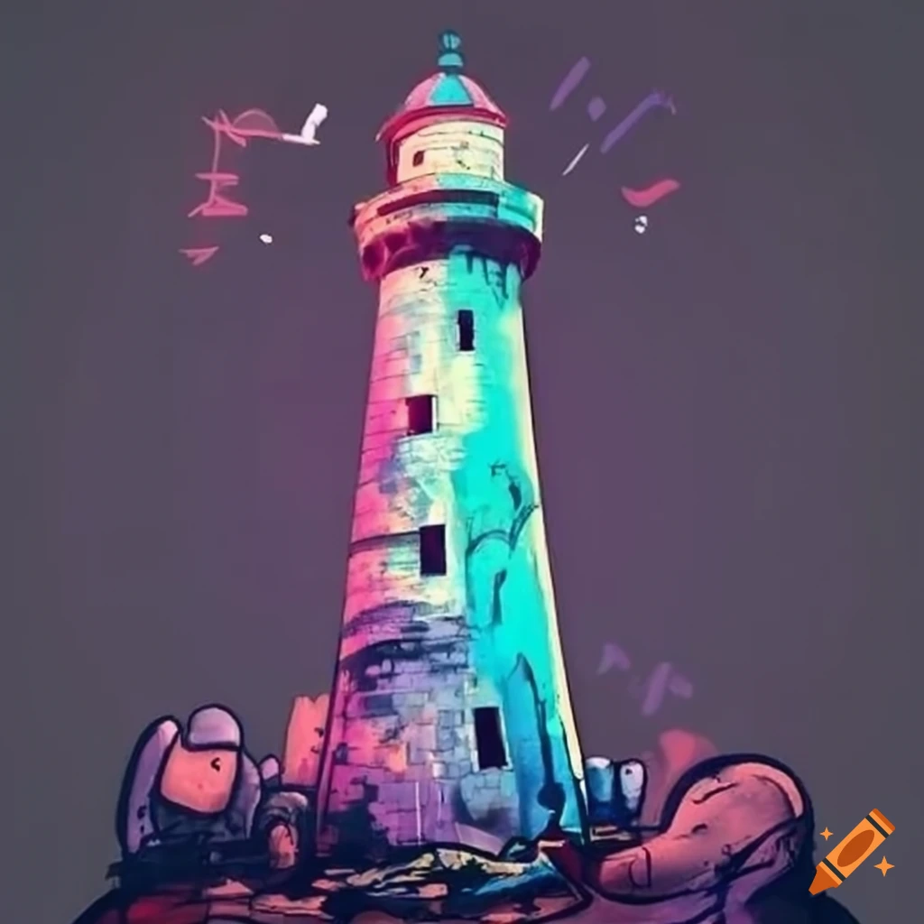 Graffiti of a lighthouse