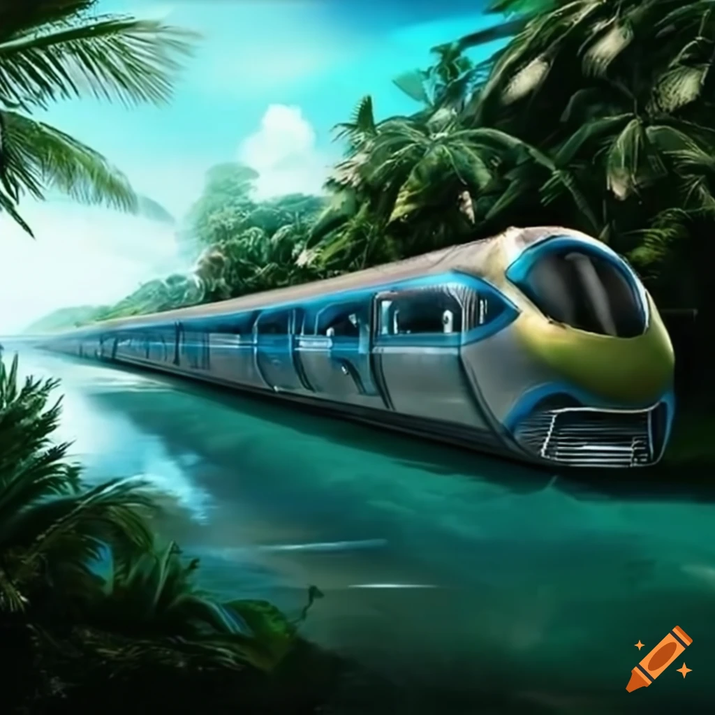 Science fiction train on Craiyon