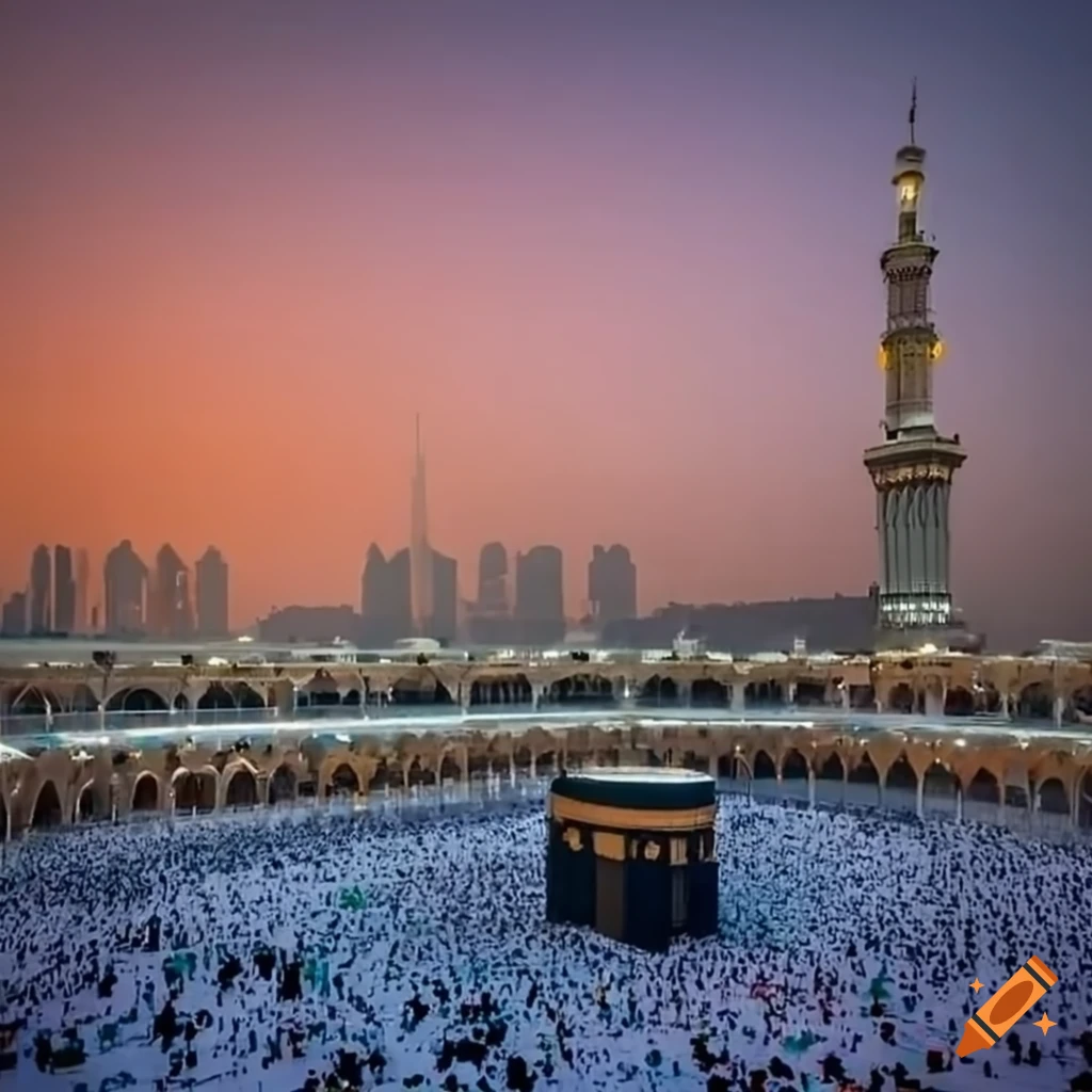 Sunset view of Mecca, Saudi Arabia on Craiyon