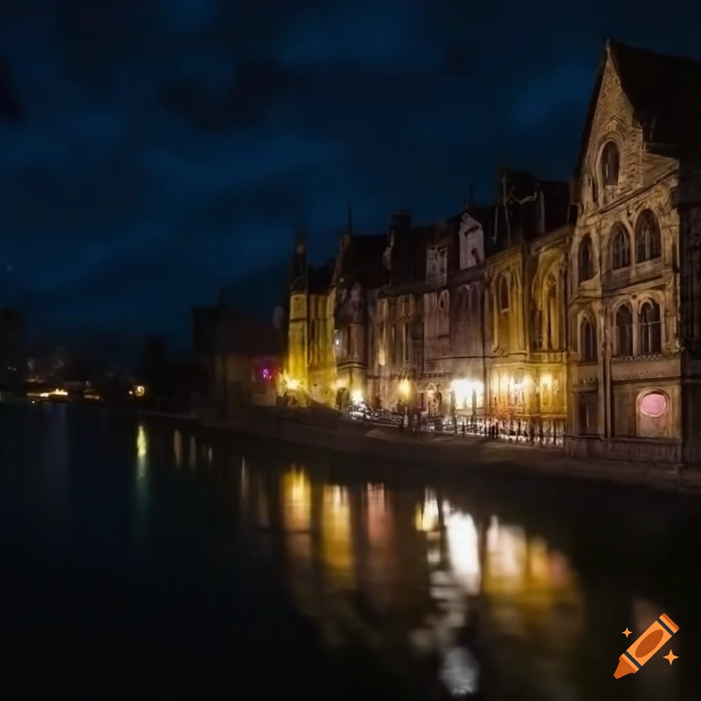 Dark and rustic gothic port town