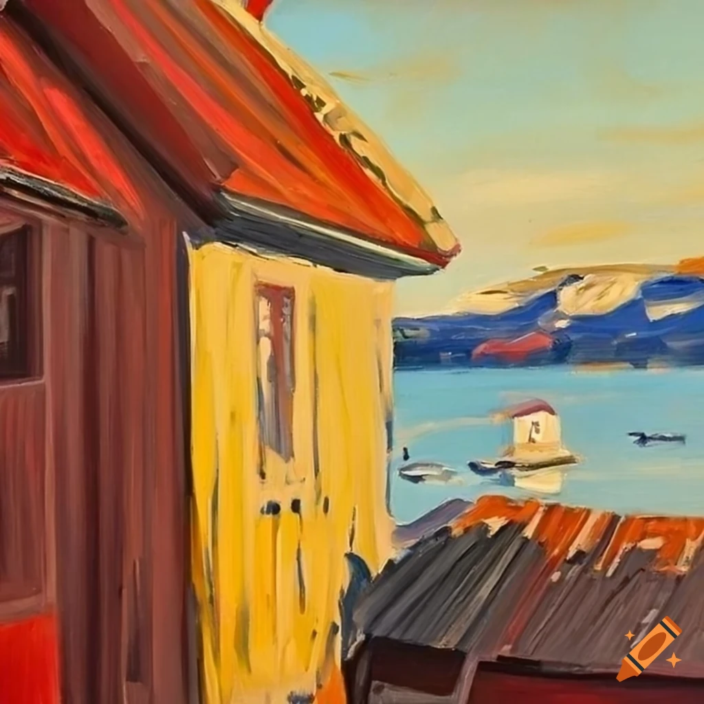 Edward hopper painting of fall colors in a western town on Craiyon