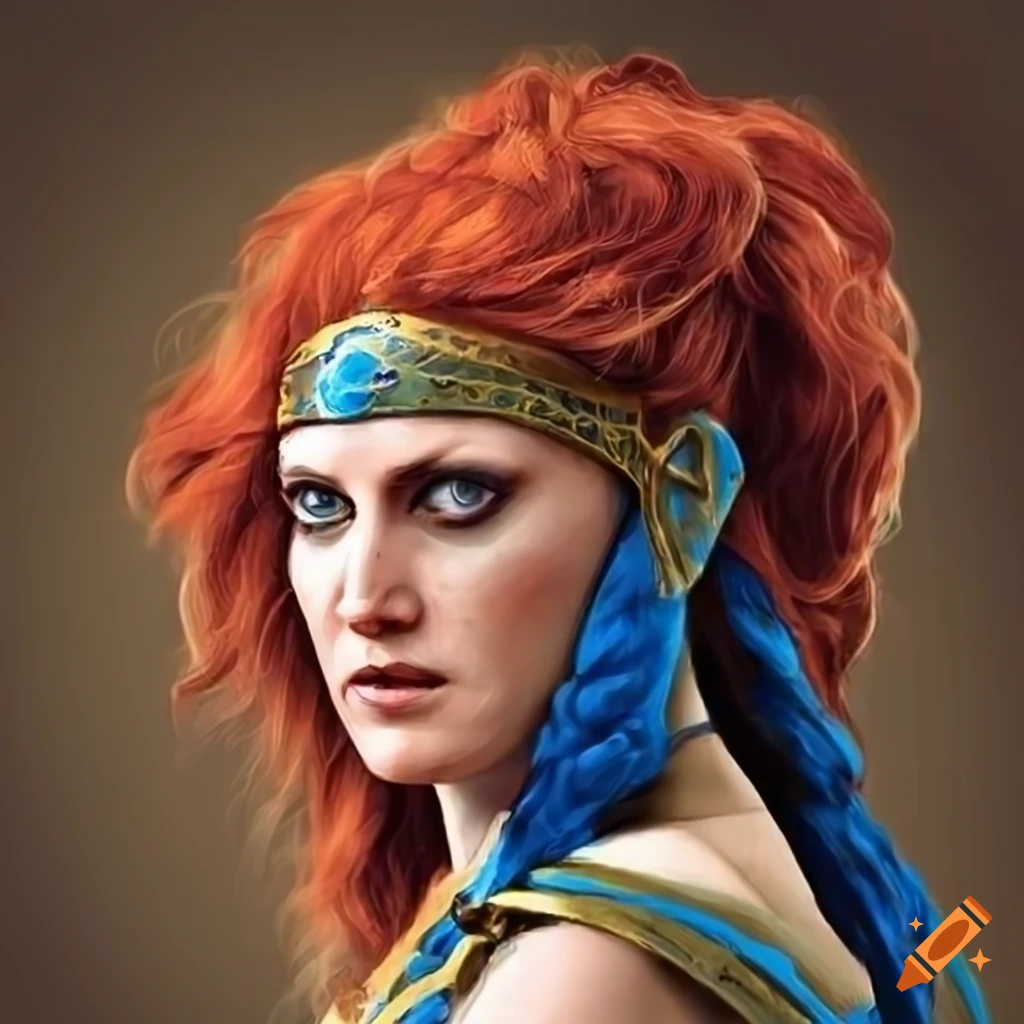 Deborah ann woll in viking warrior costume with battle axe on Craiyon