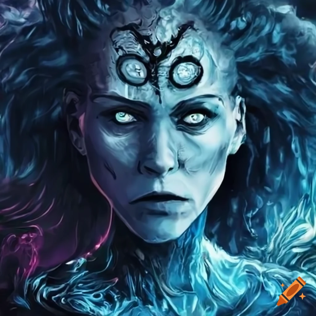 Image of a powerful villain controlling the elements on Craiyon