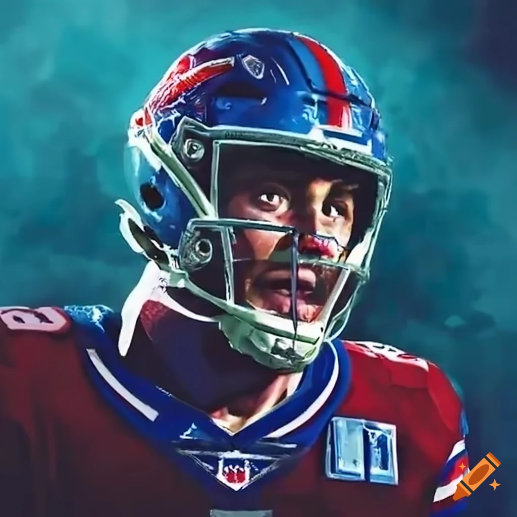 Portrait of josh allen, nfl quarterback on Craiyon