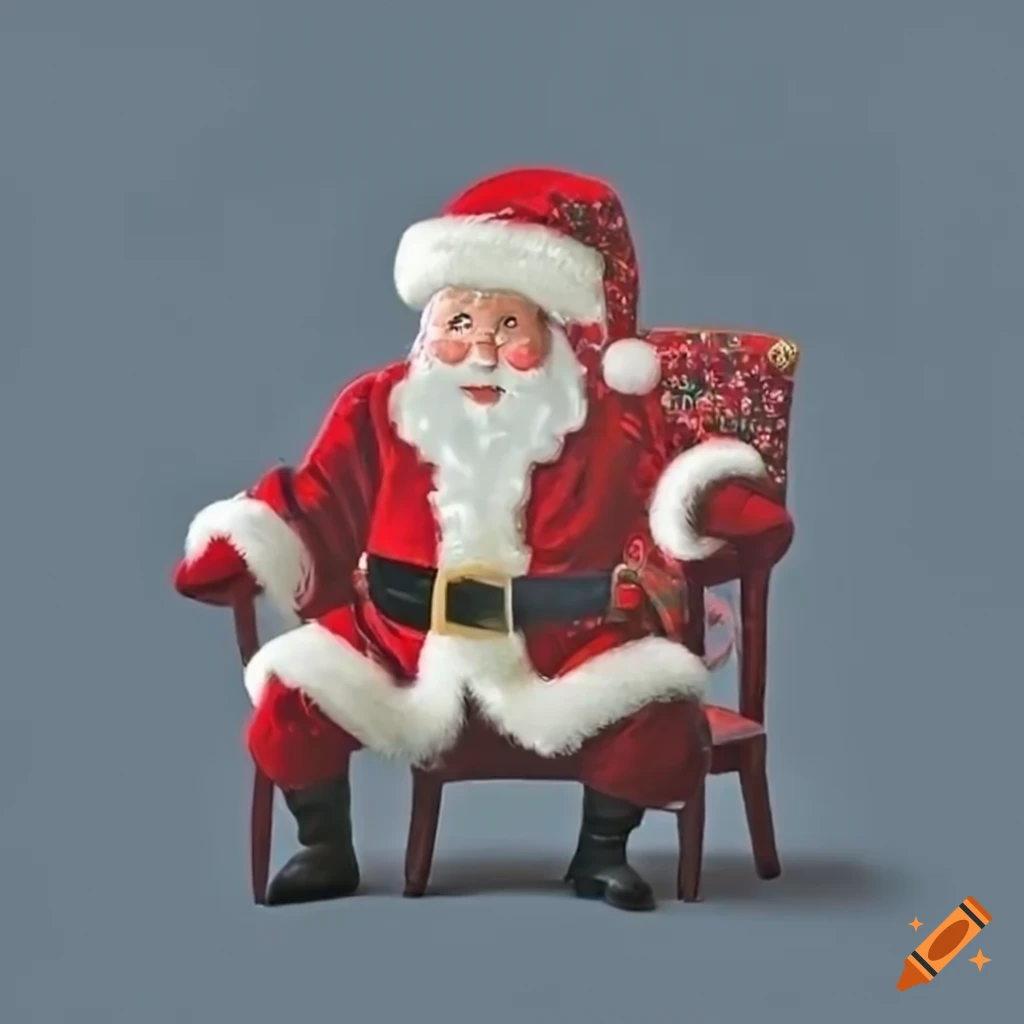 Santa sitting on a chair