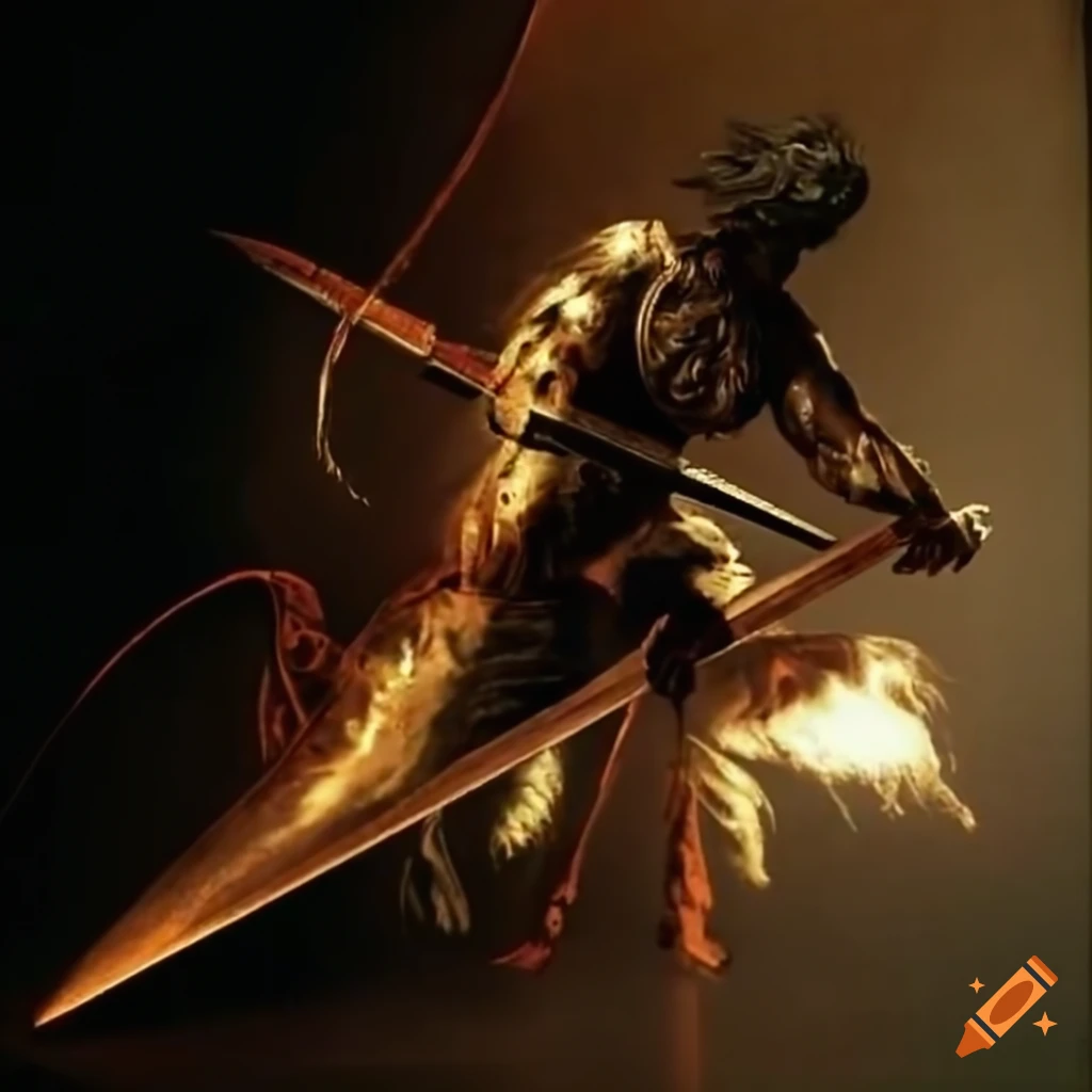 Image of a master swordsman in action on Craiyon
