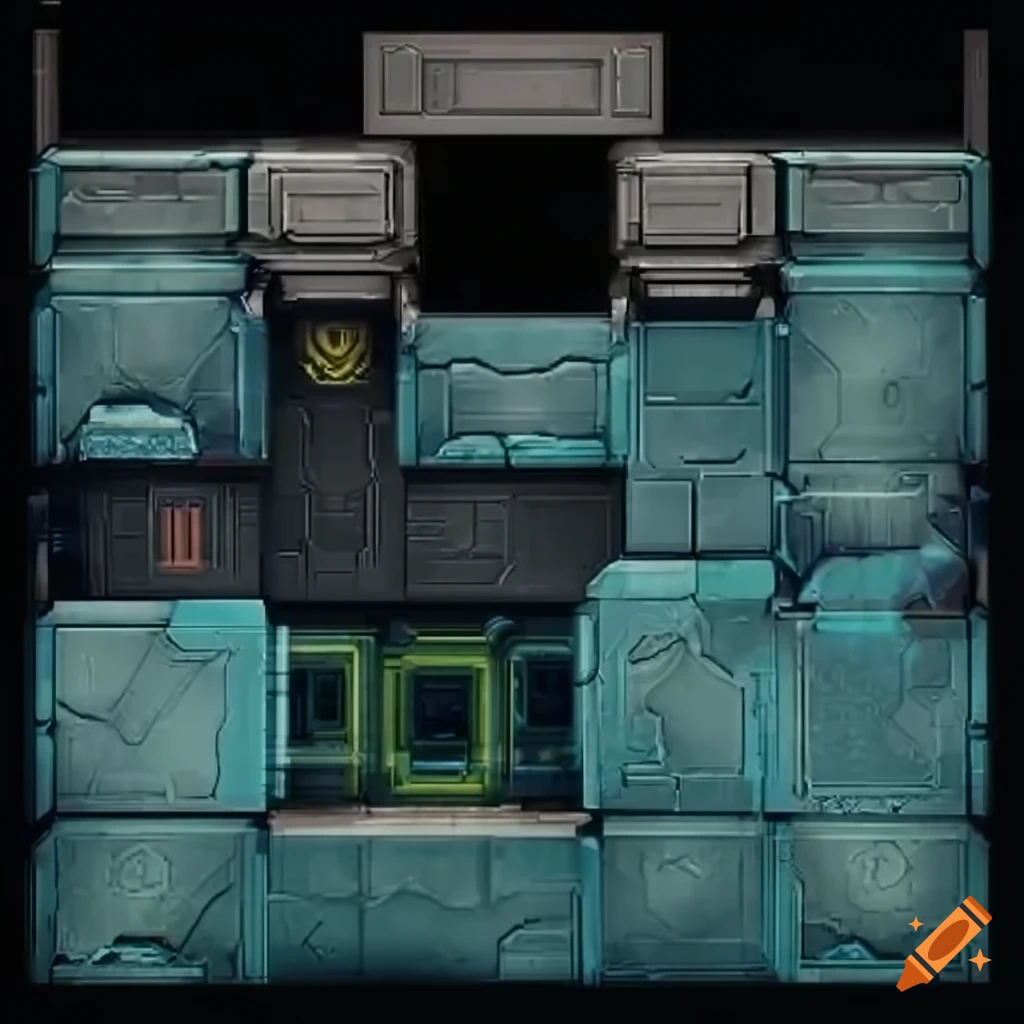 Realistic industrial tiles from metroid dread game on Craiyon