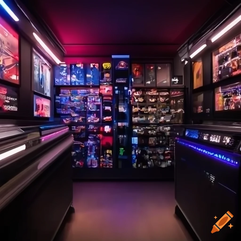 Interior of a games store on Craiyon