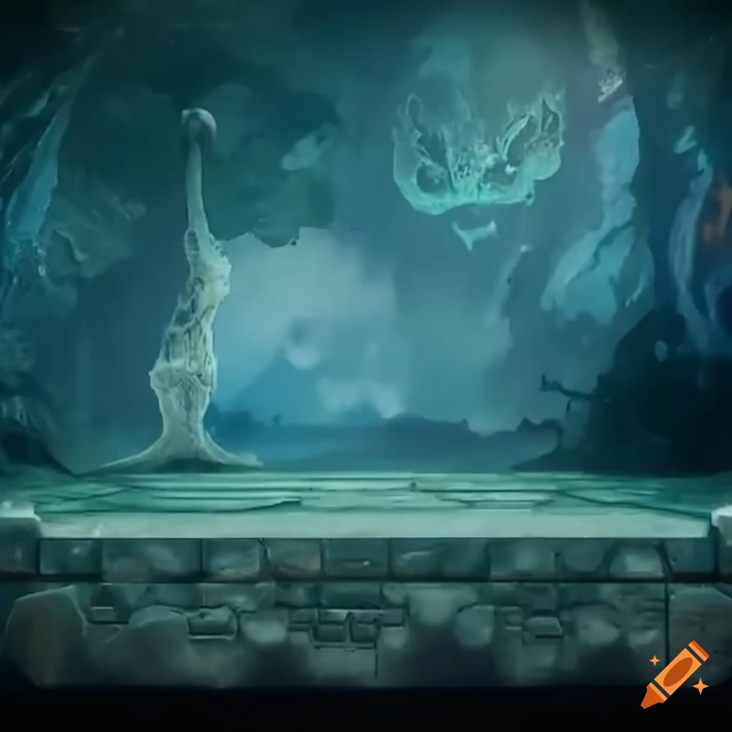 Realistic 2d game artwork of creepy alien stone tiles on Craiyon