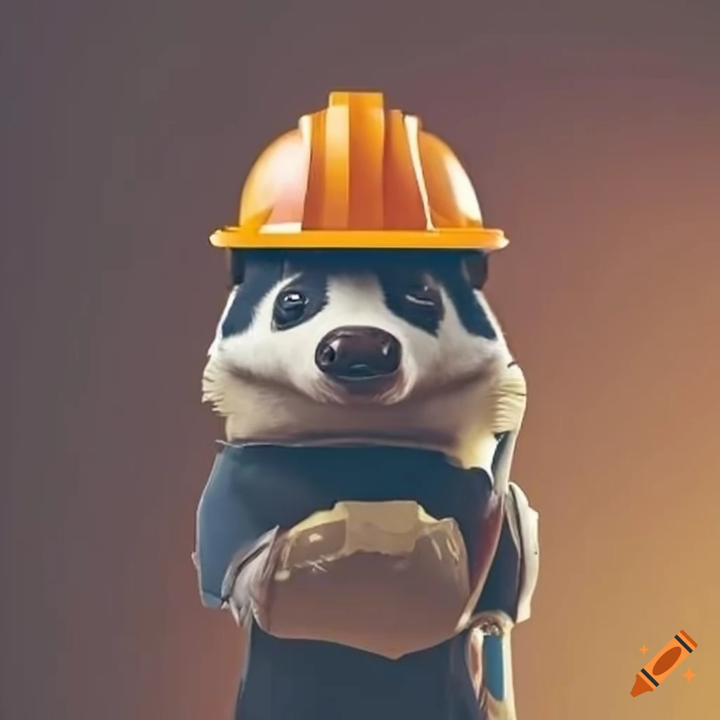 Groundhog wearing a hardhat on Craiyon