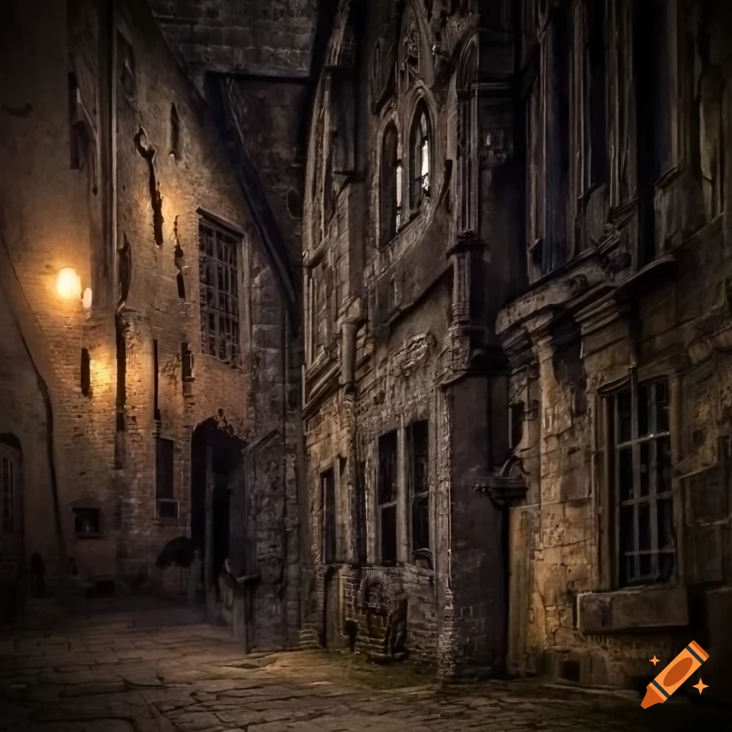 Dark and rustic gothic port town