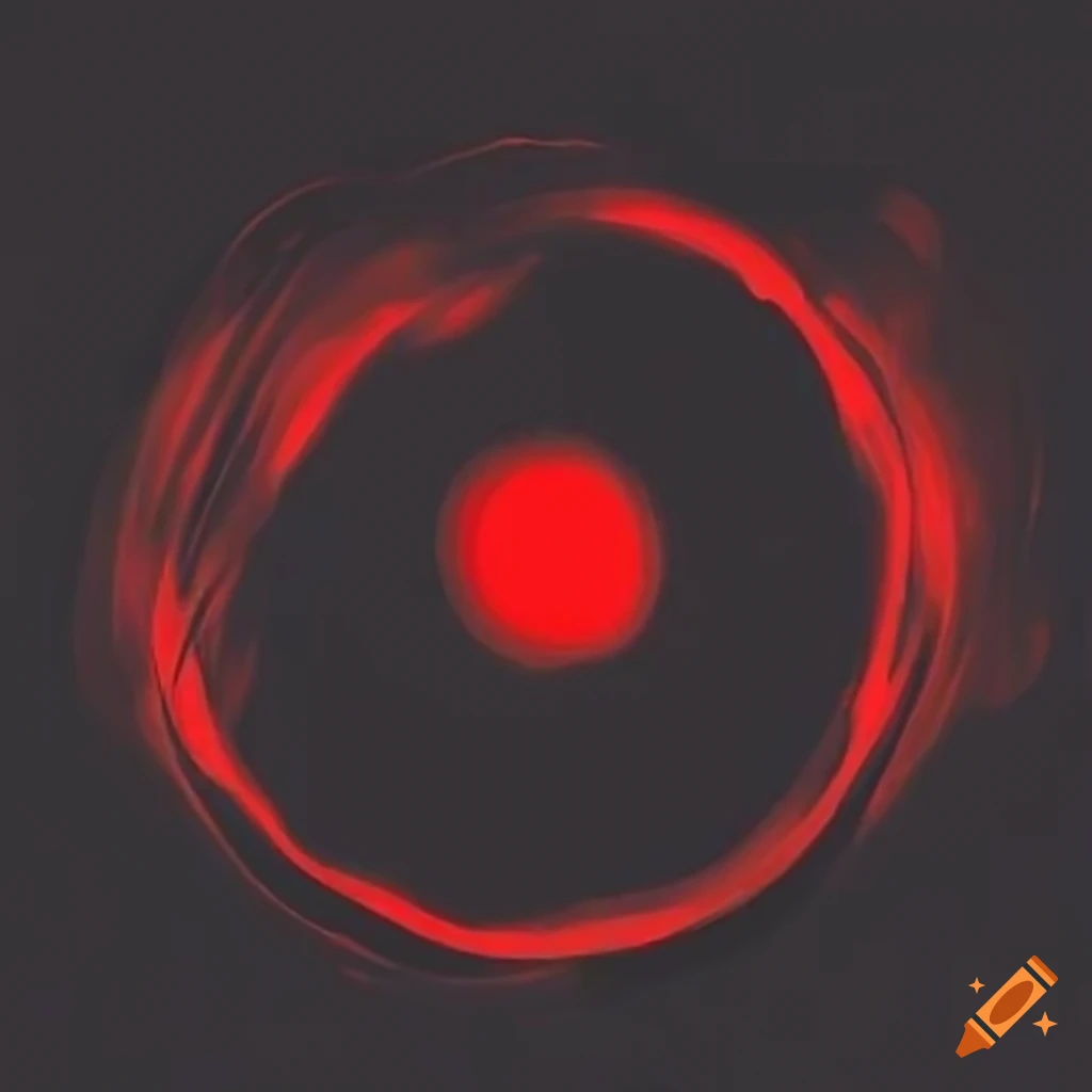 Abstract black and red circle art on Craiyon