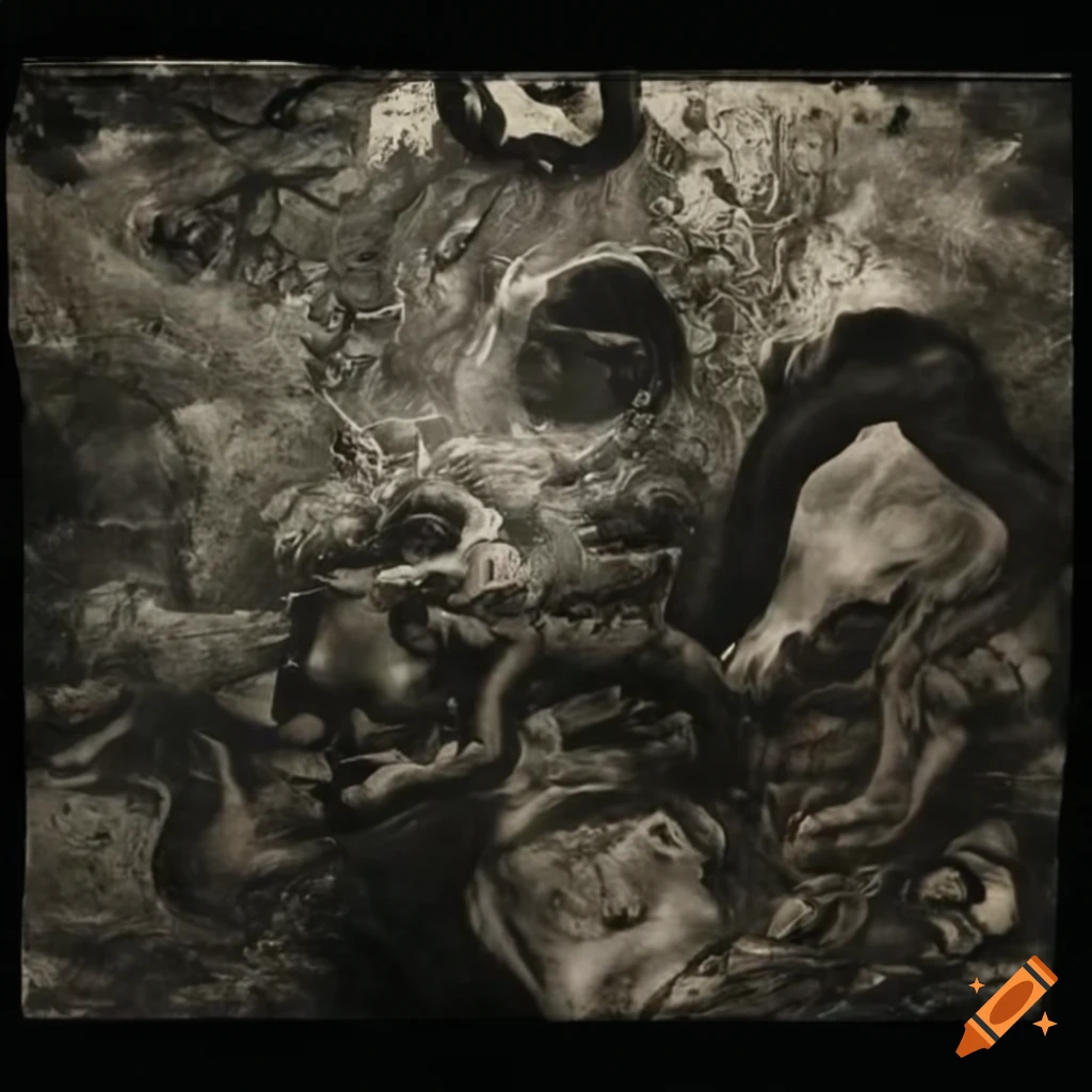 Surreal baroque artwork of pandemonium