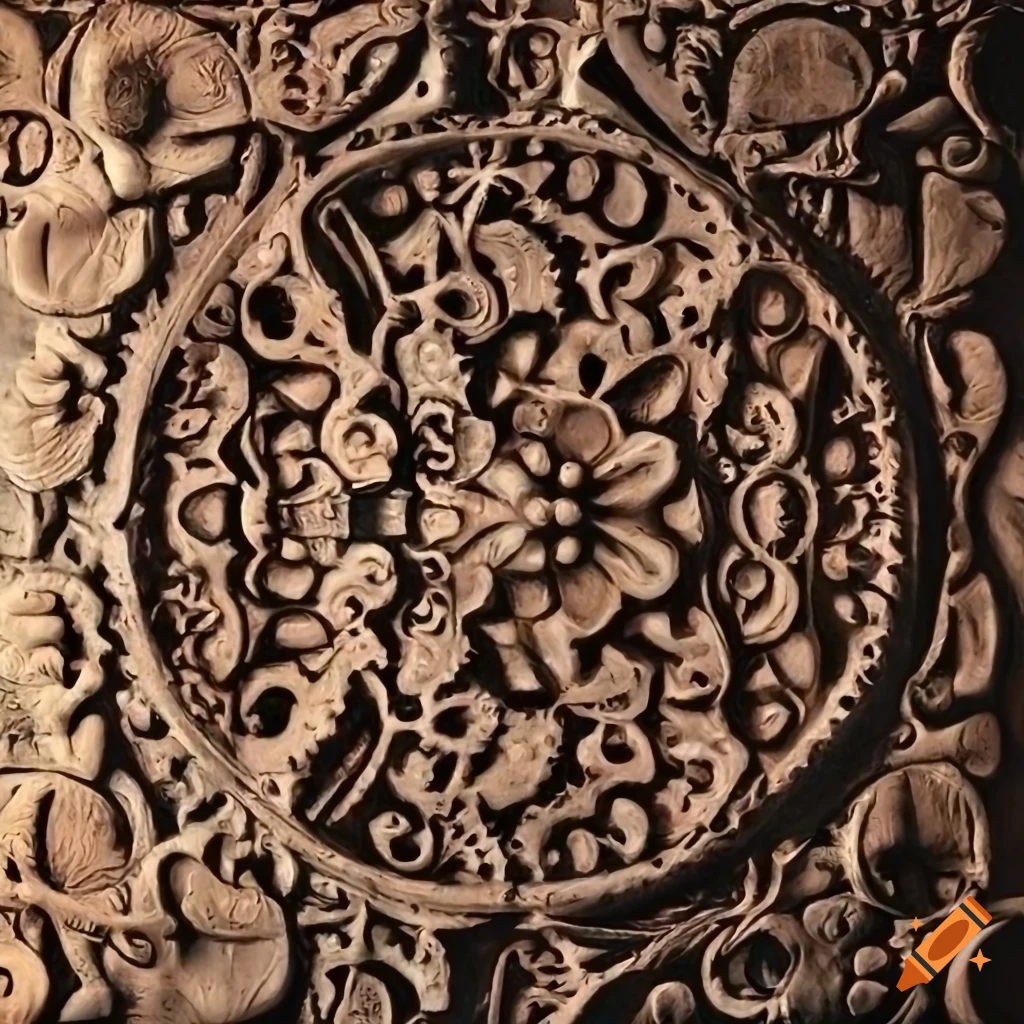 Intricate stone relief with mind-bending patterns