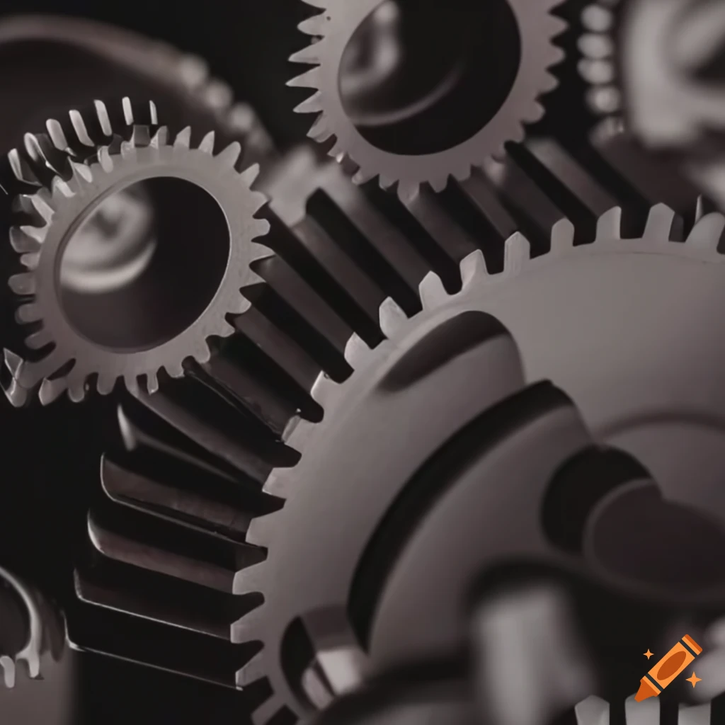 Image of intricate interconnecting gears on Craiyon