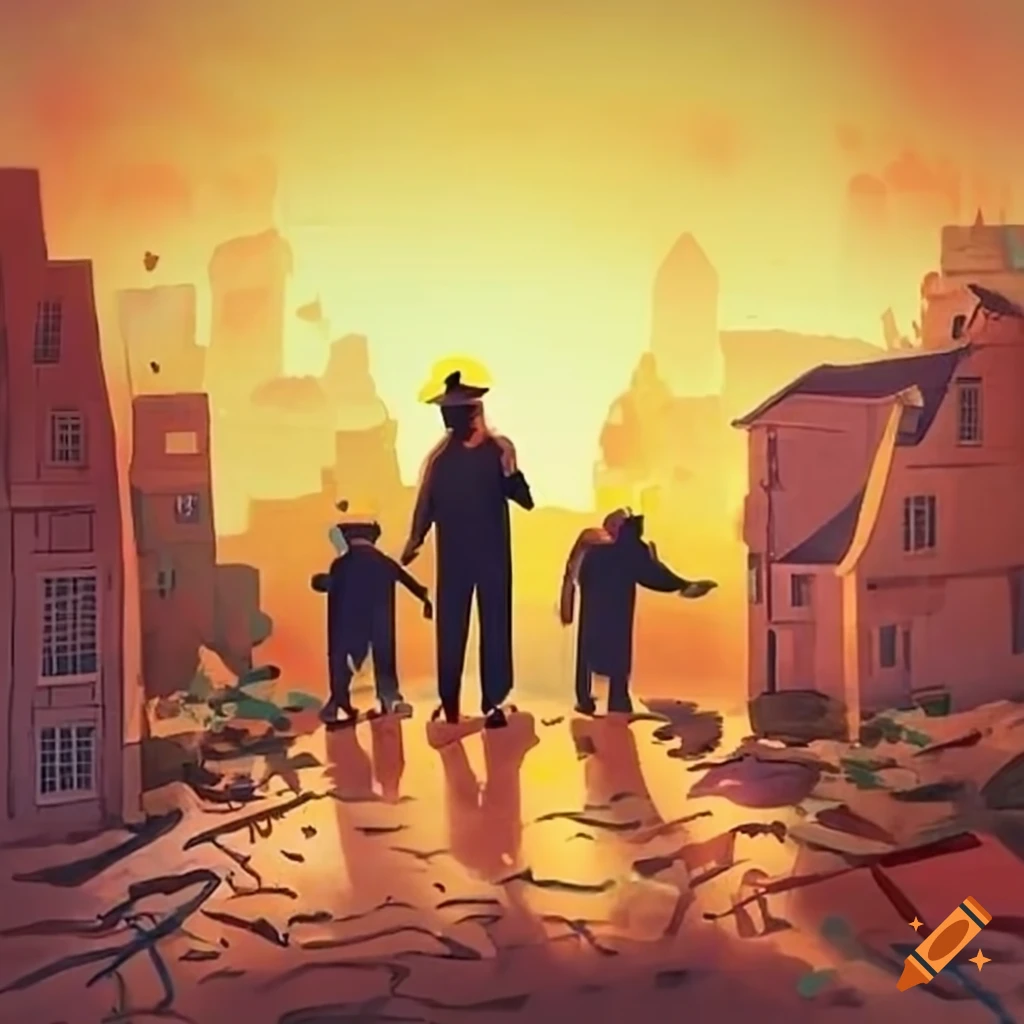 Illustration of the parable of the two builders