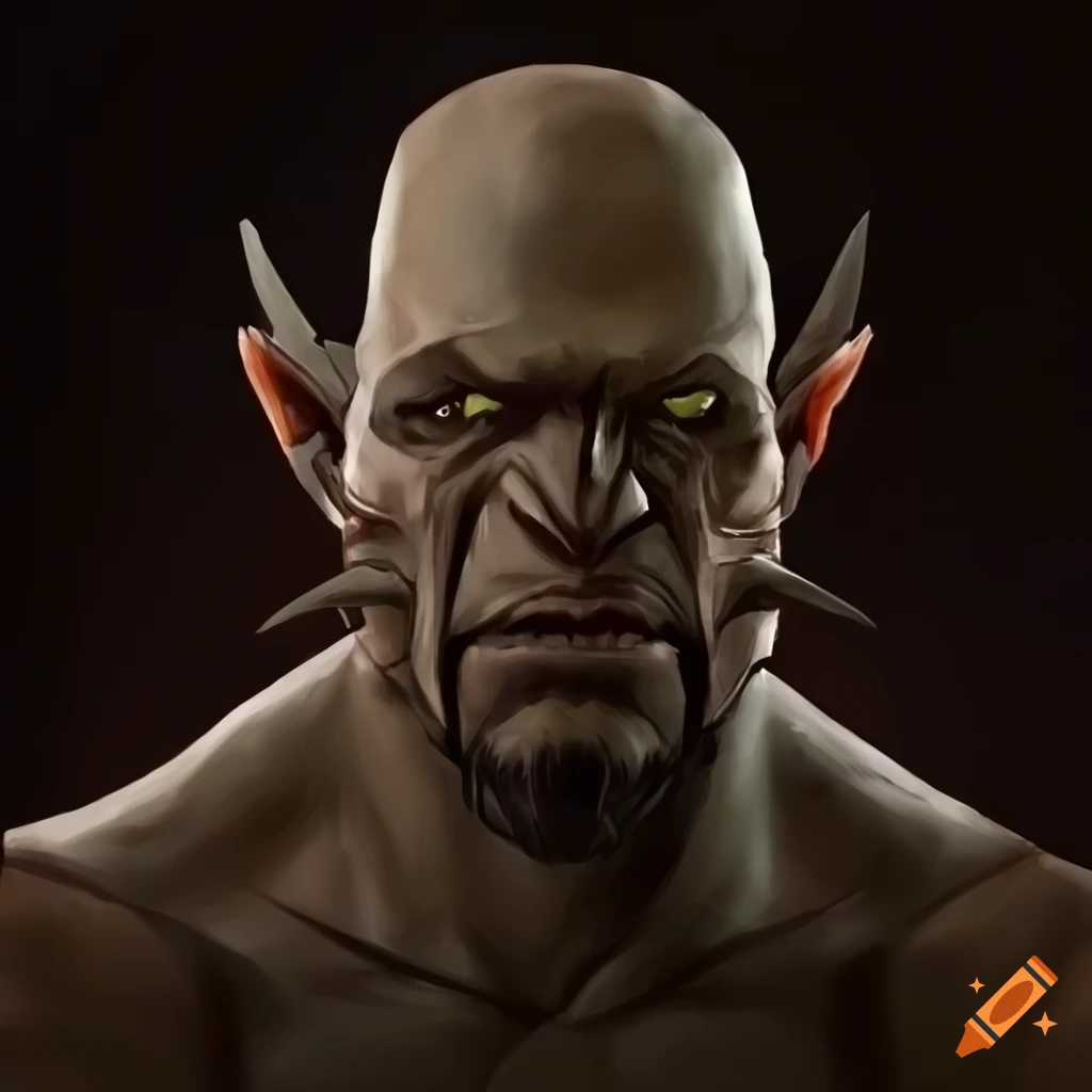 Cosplay of a buff half orc with leather armor