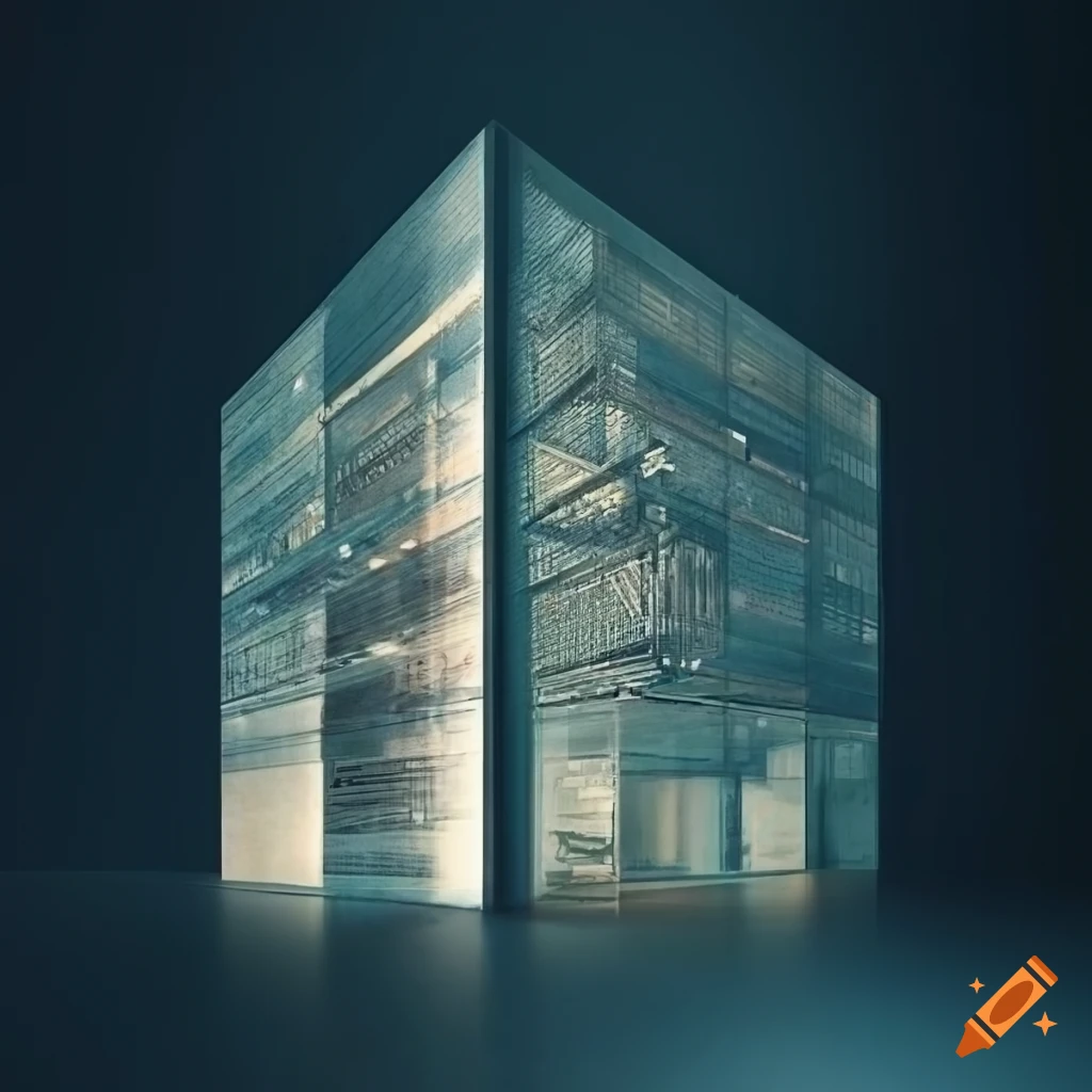 Graphic novel style museum display of norwegian architecture