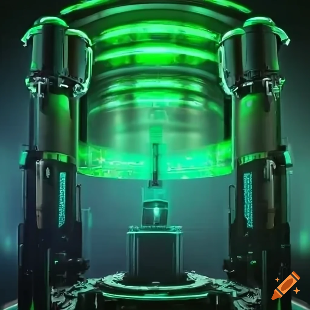 High-resolution screensaver of a green reactor on Craiyon