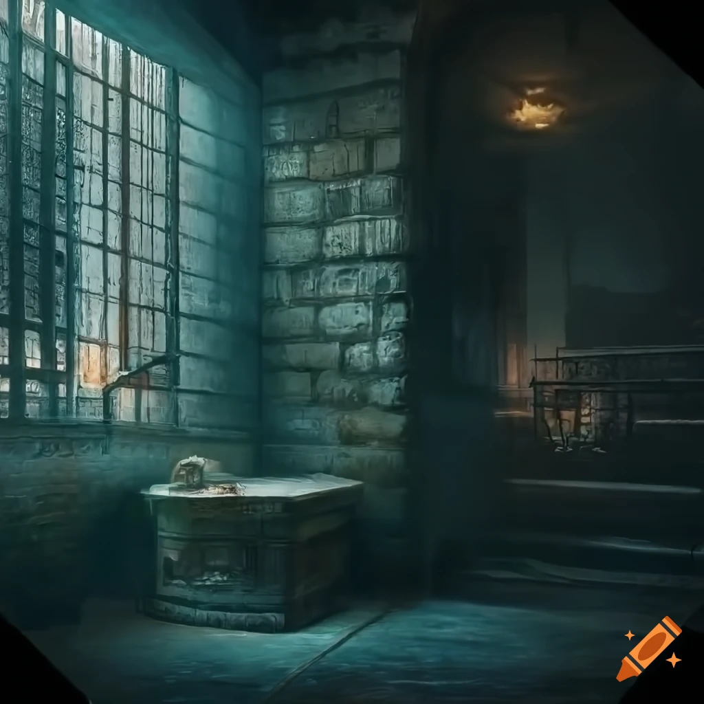 View from a prison cell in a fantasy world on Craiyon