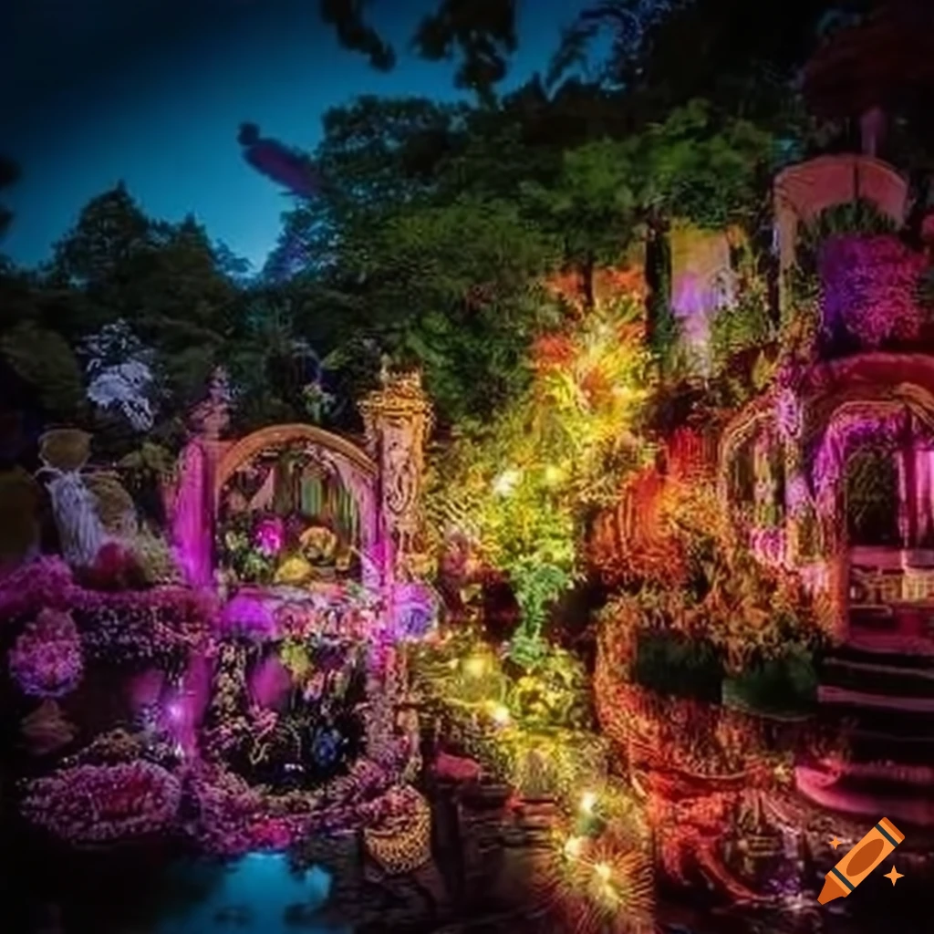 Image of a magical garden on Craiyon