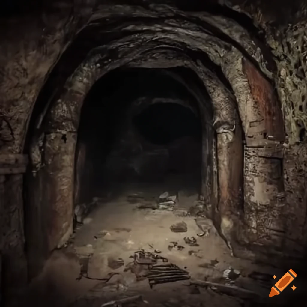 Image of an eerie underground chamber with ancient machinery on Craiyon