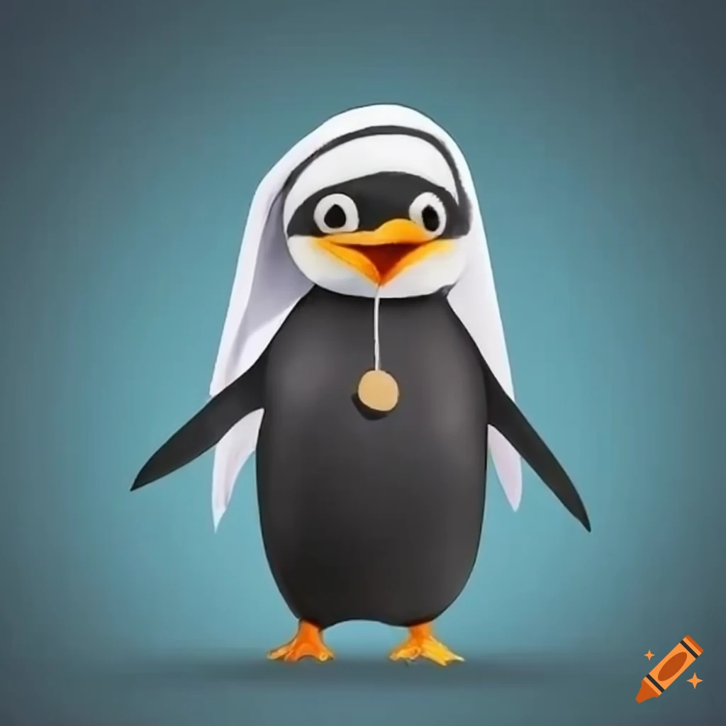 Playful penguin nun costume
