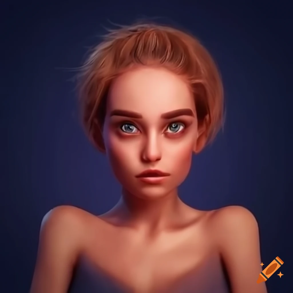 Artistic portrayal of a woman transforming into a cartoon character